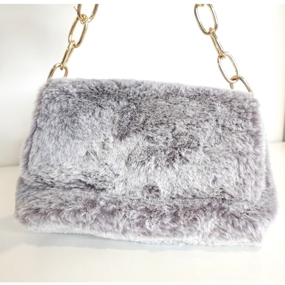 Forever 21 | Bags | Forever 2 Faux Fur Purse With Gold Chain | Poshmark